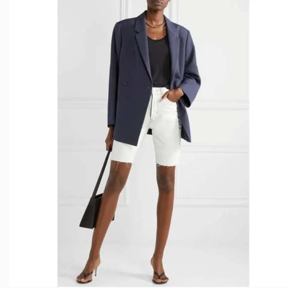 Re/Done | Shorts | Redone The 8s Long Short Raw Hem Bleach White Denim ...